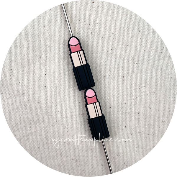Lipstick (Makeup) Silicone Beads - 2 beads - AJ Craft Supplies