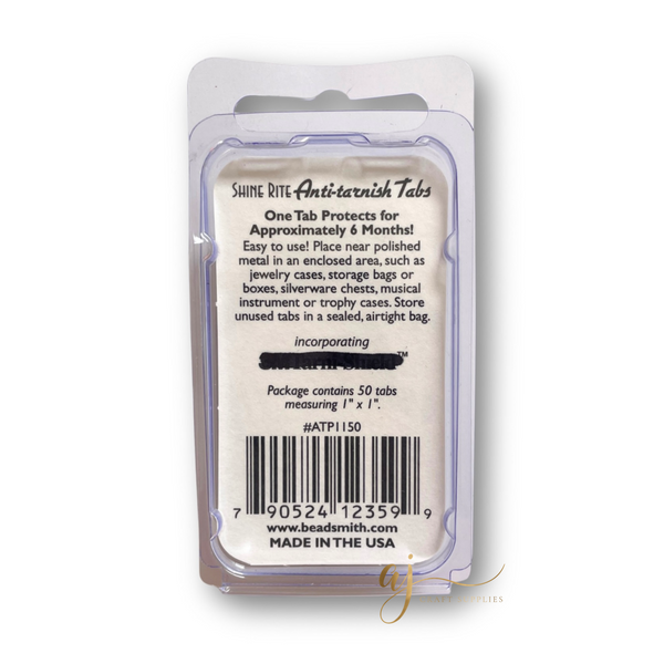 1x1 in (25mm) Shine Rite Anti-Tarnish Tabs - 50pcs | AJ CRAFT SUPPLIES ...